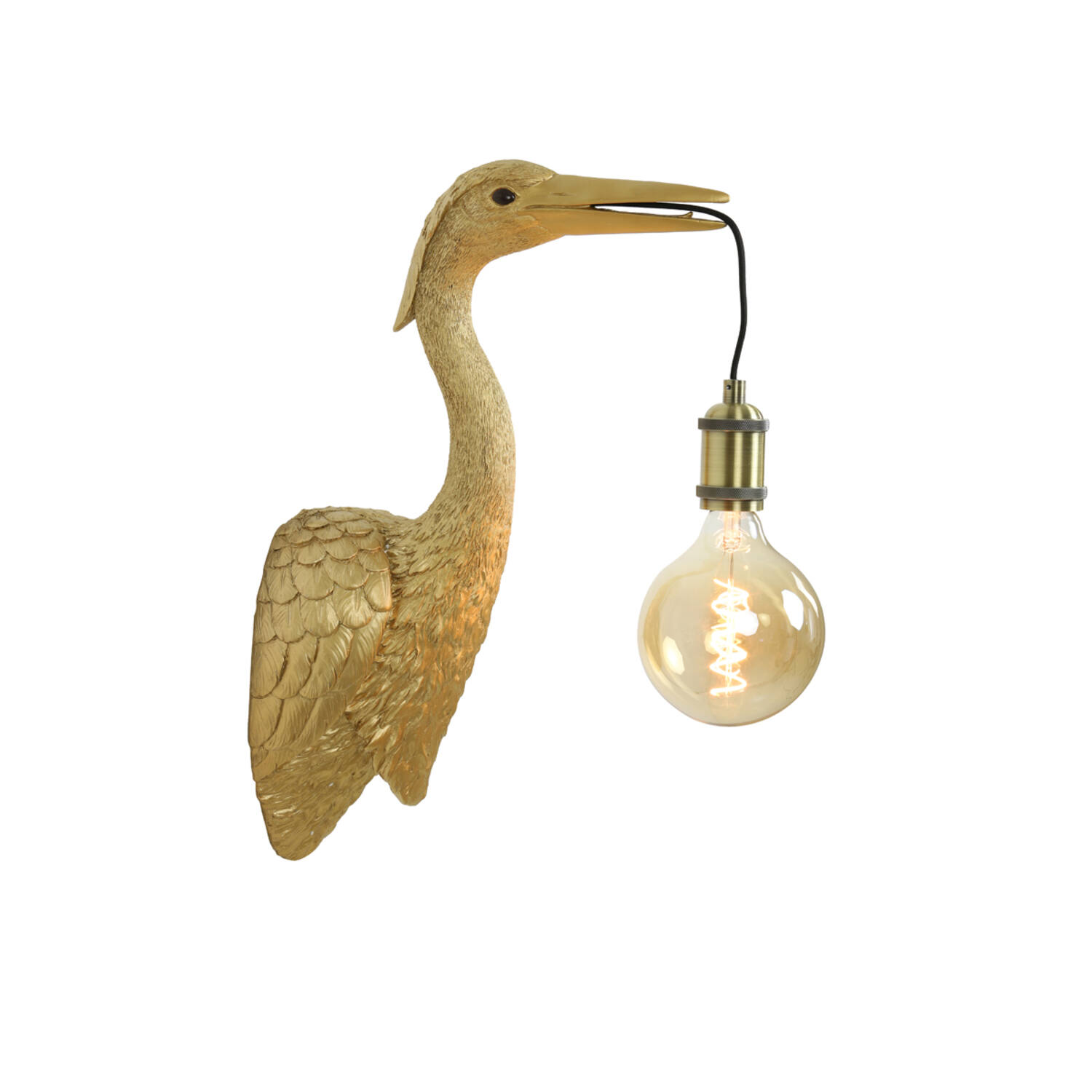 Goldene Wandleuchte Kranich Light & Living Crane - Vivaleuchten.de