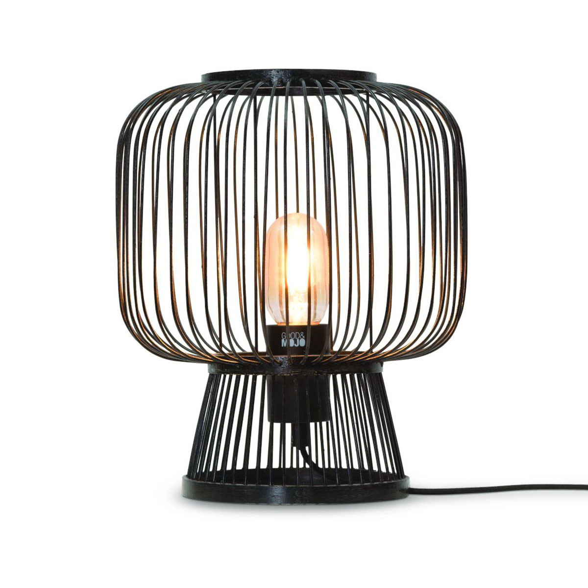Schwarze Bambus Bohemian Tischlampe GOOD&MOJO Cango - Vivaleuchten.de
