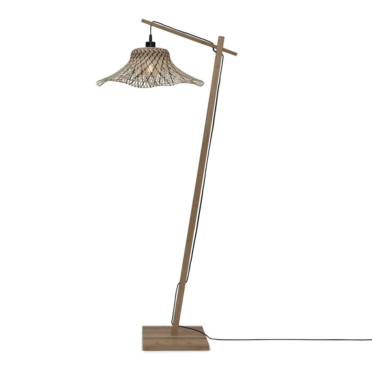 Boho-Stehlampe aus Bambus in Schwarz und Natur Ibiza GOOD&MOJO ...