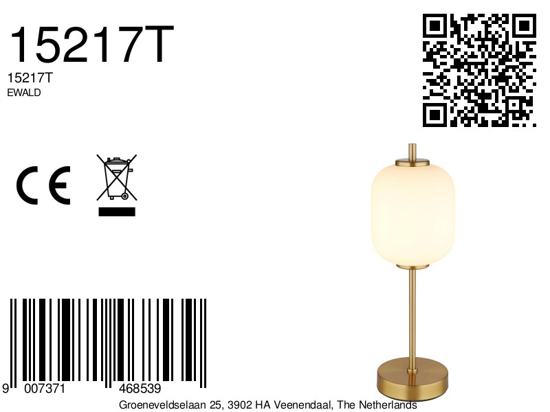 Tischlampe Bronze Glas rund Ewald online kaufen