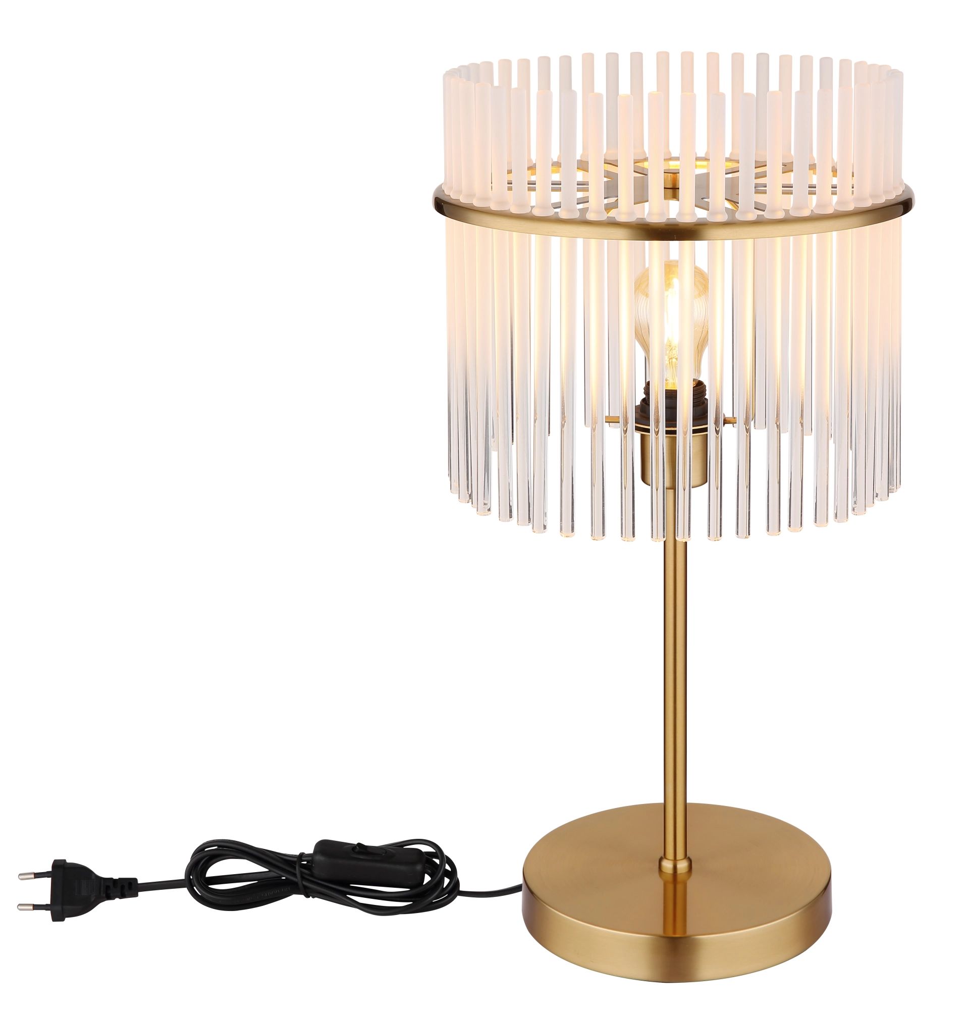 Tischlampe Gold Glas elegant GORLEY online kaufen