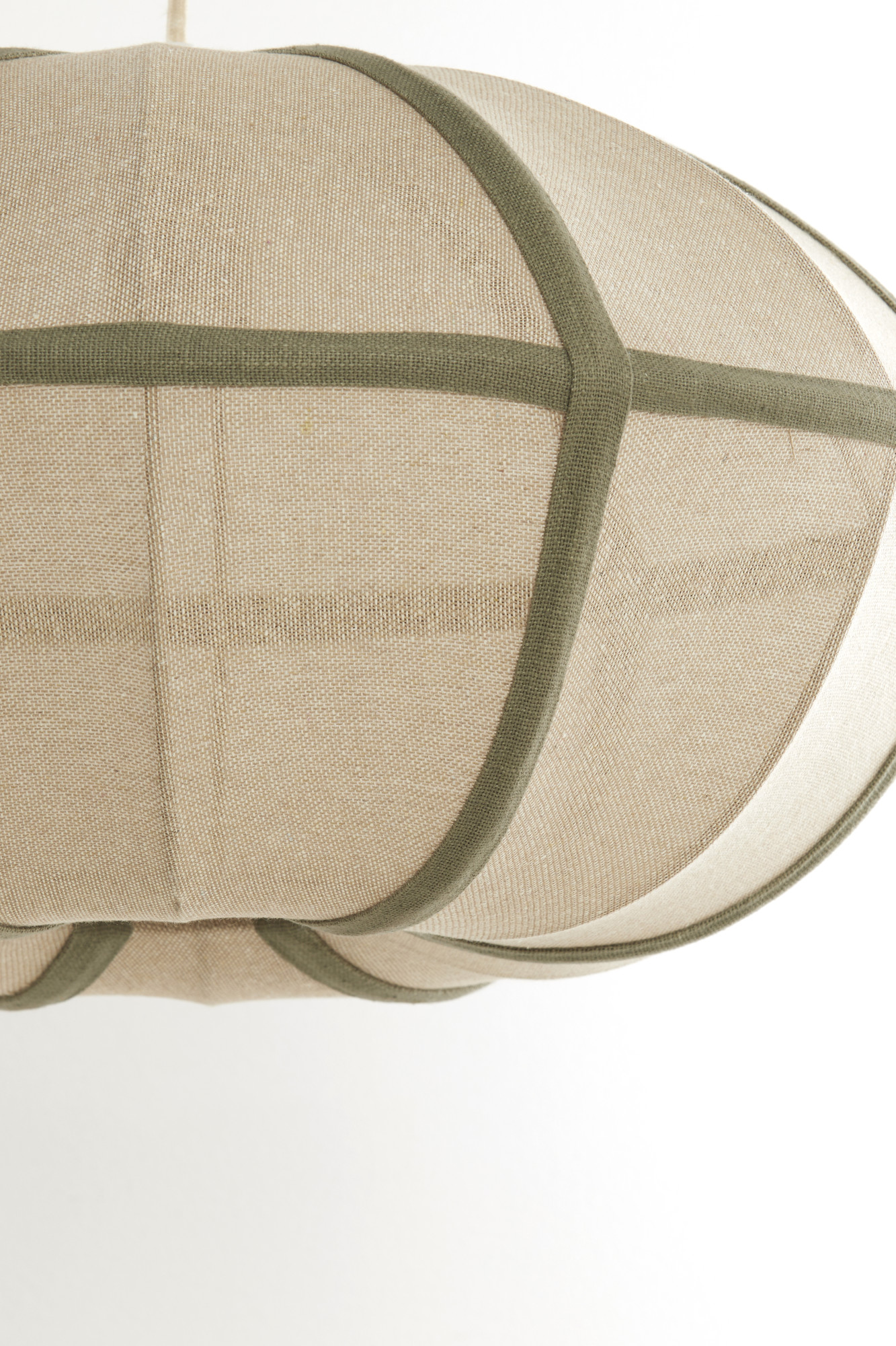 Textil Hängelampe natur mit olivgrünem Akzent Light & Living Mirelys ...