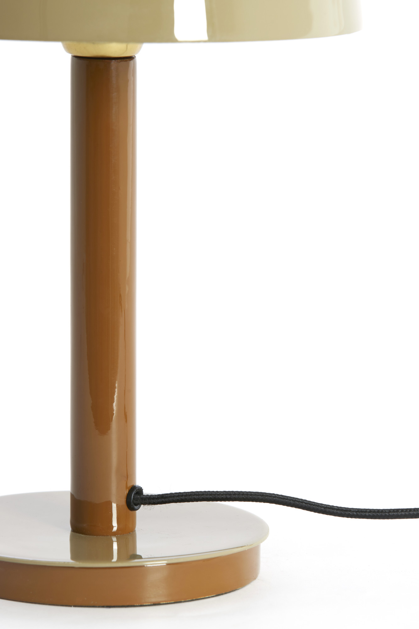 Retro Tischlampe sand und braun mit glänzendem Schirm Light & Living ...